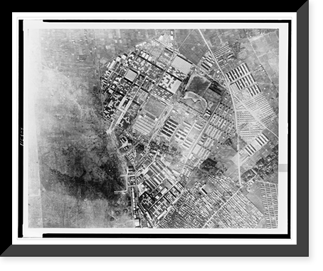 Historic Framed Print, [Aerial view of Tachikawa Aircraft Co ...