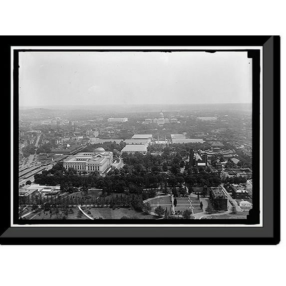 Historic Framed Print, [Aerial view of mall looking east, Washington, D ...