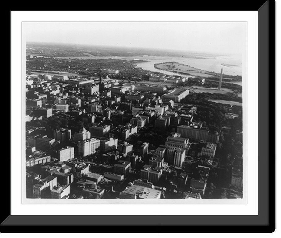 Historic Framed Print, [Aerial views of Washington, D.C.: Looking south ...