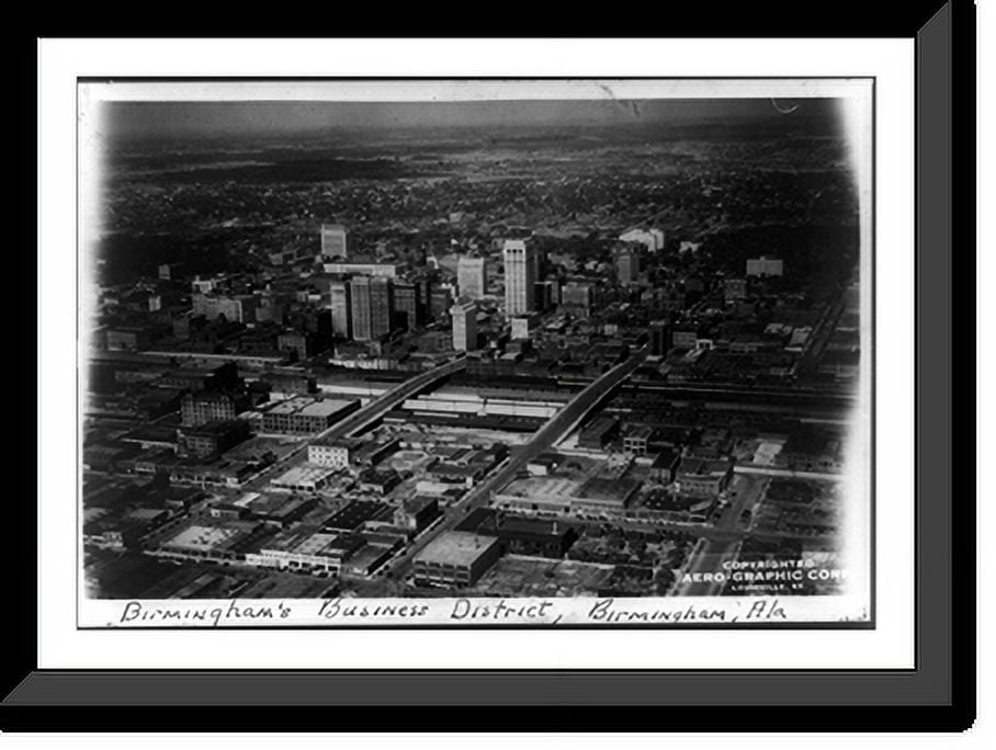 Historic Framed Print, [Aerial views of Birmingham, Alabama: Business ...