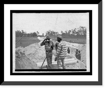Historic Framed Print, [African American convicts working at an outdoor ...