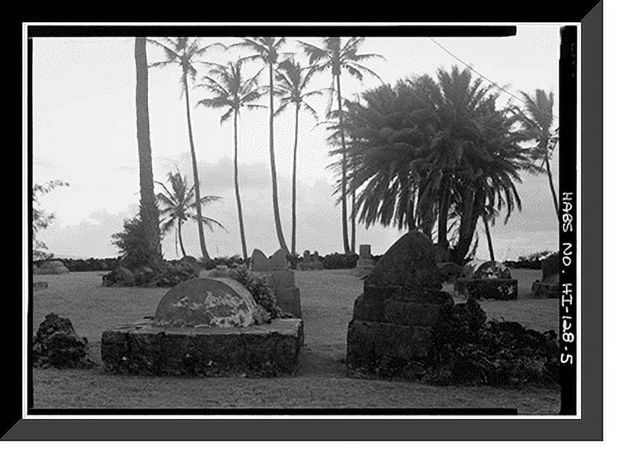 Historic Framed Print, Airport Road Cemetery, Moloka'i Island ...