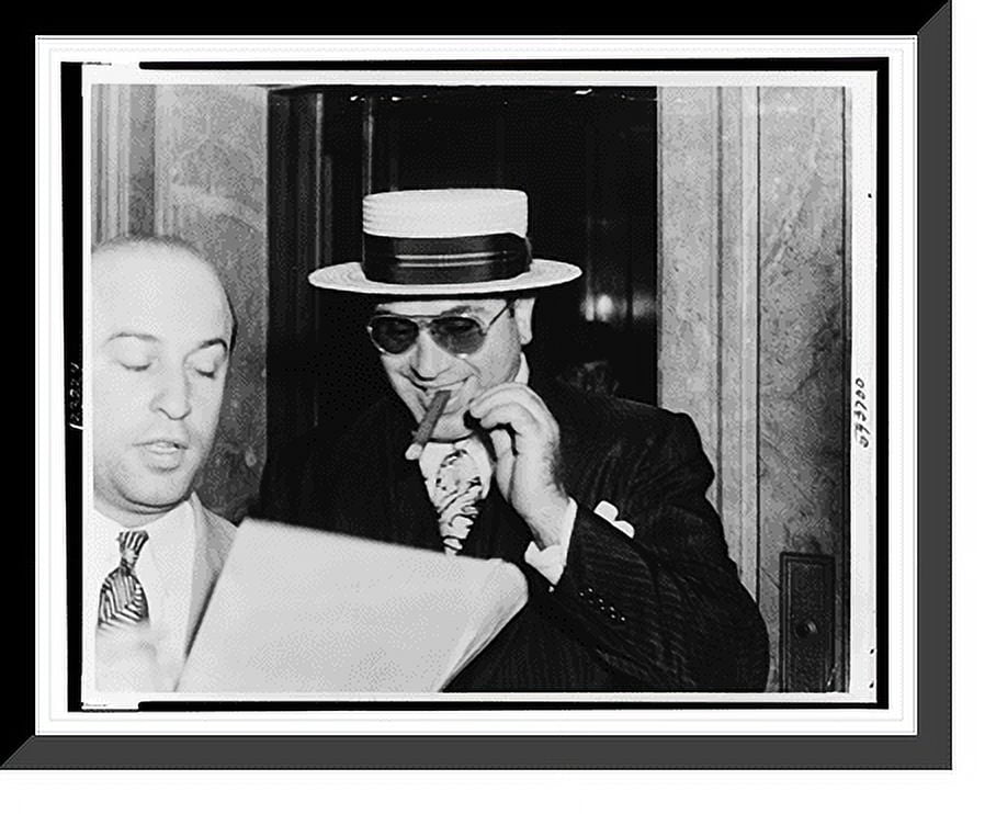 Historic Framed Print, [Al Capone, with a cigar and a big smile ...