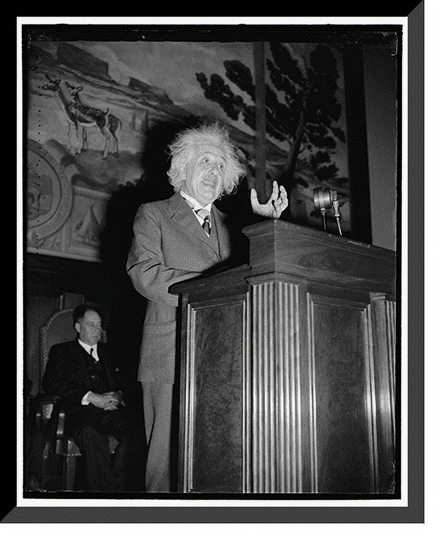 Historic Framed Print, [Albert Einstein speaking], 17-7/8" x 21-7/8 ...