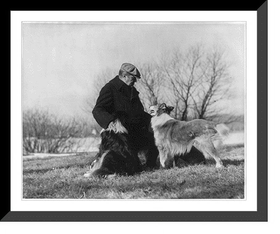 Historic Framed Print, Albert P. Terhune with collies at Sunnybank ...
