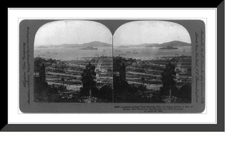 Historic Framed Print, Alcatraz Island from Russian Hill - looking ...