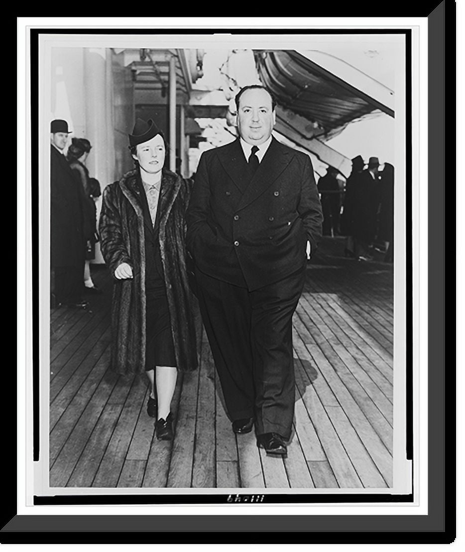Historic Framed Print, [Alfred Hitchcock and his wife, Alma Reville ...