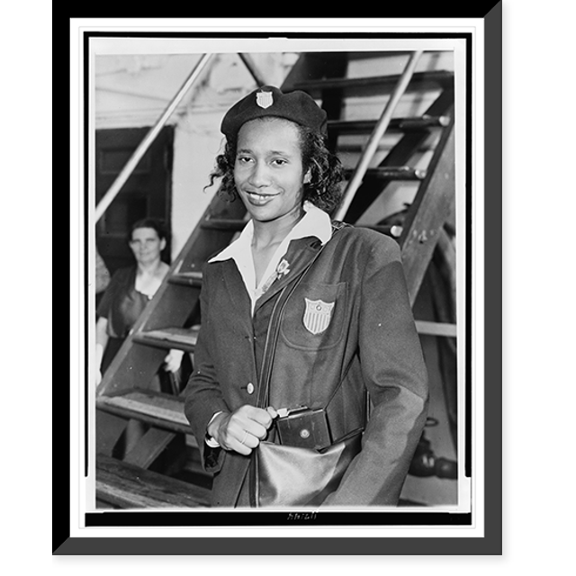Historic Framed Print, [Alice Coachman, half-length portrait, arriving ...