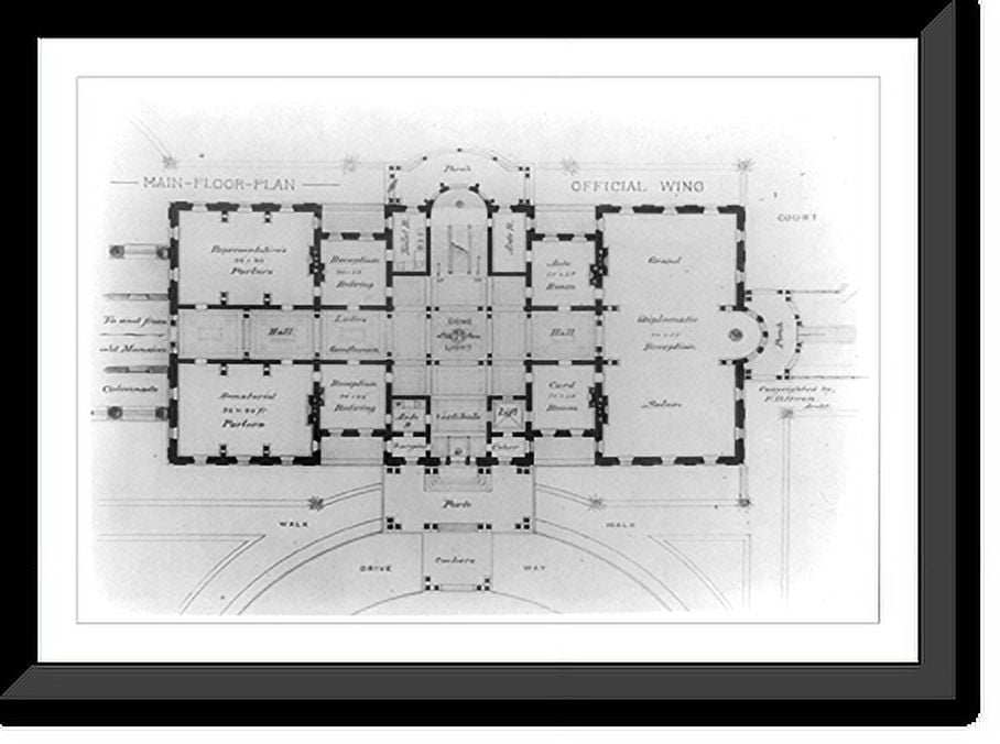 Historic Framed Print, [Alterations to the Executive Mansion, for Mrs ...