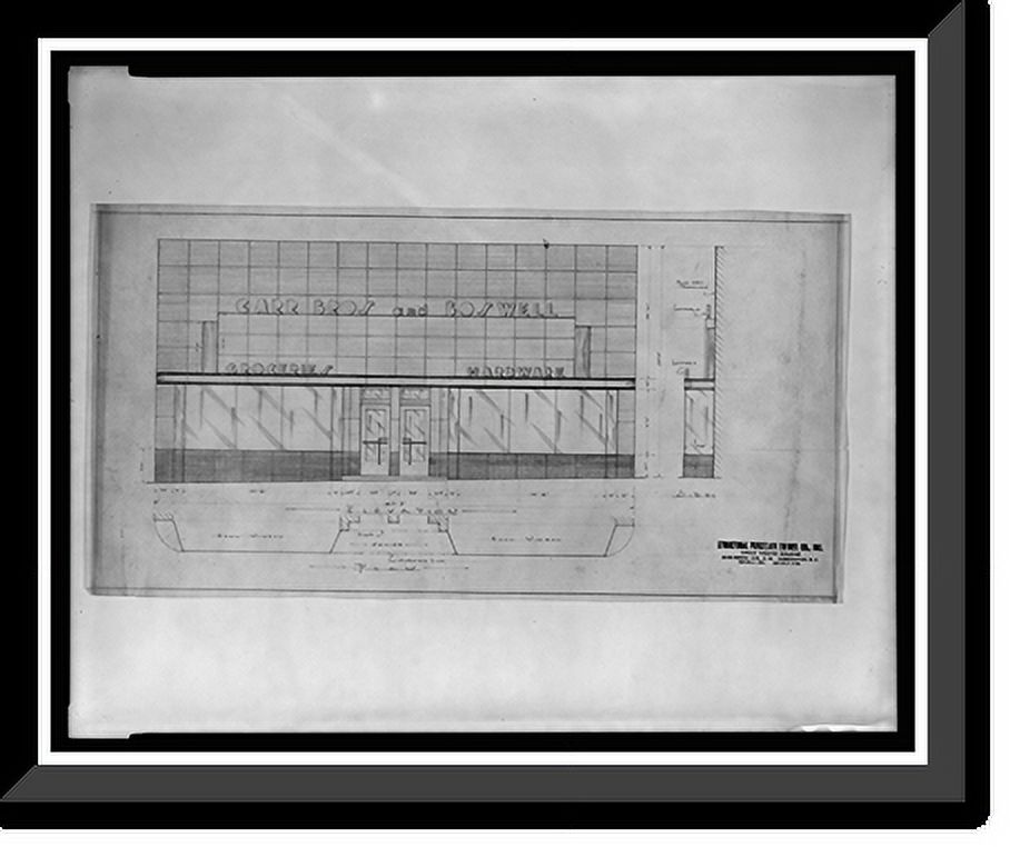 Historic Framed Print, [Alterations to a grocery and hardware store ...
