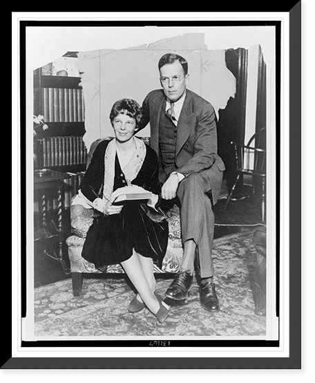 Historic Framed Print, [Amelia Earhart and husband George Palmer Putnam ...