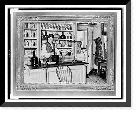 Historic Framed Print, America's first hospital pharmacy.Robert A. Thom ...