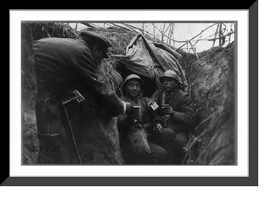 Historic Framed Print, American Red Cross men in Italian trenches ...