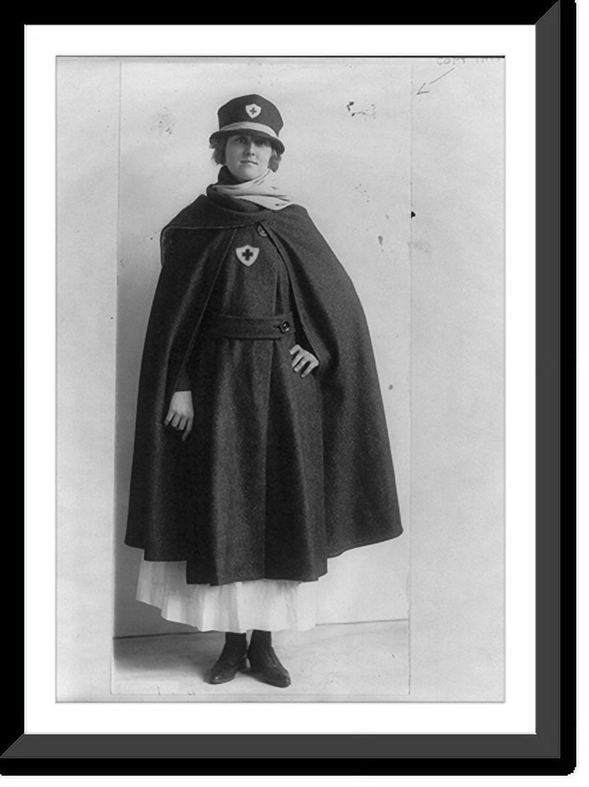 Historic Framed Print, [American Red Cross nurse posed ful lgth ...
