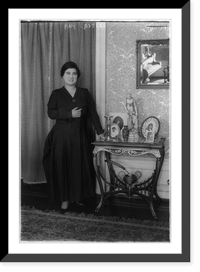 Historic Framed Print, [Amy Castles, full length portrait, standing ...