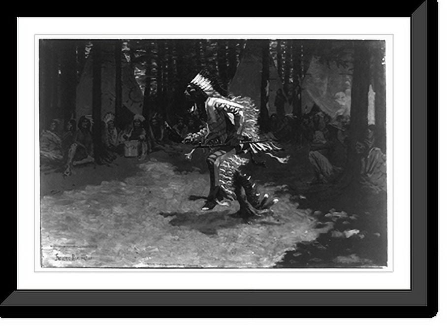 Historic Framed Print, [An Indian dance].Frederic Remington., 17-7/8" x ...