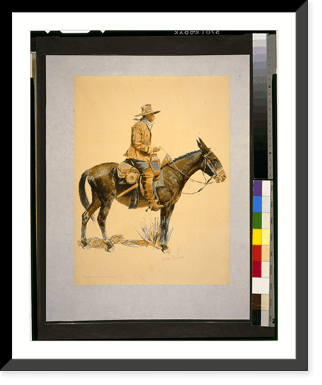 Historic Framed Print, [An army packer].Frederic Remington., 17-7/8" x ...