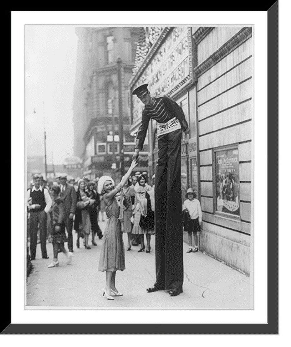 Historic Framed Print, Ann Ludwig trying in vain to shake hands with ...