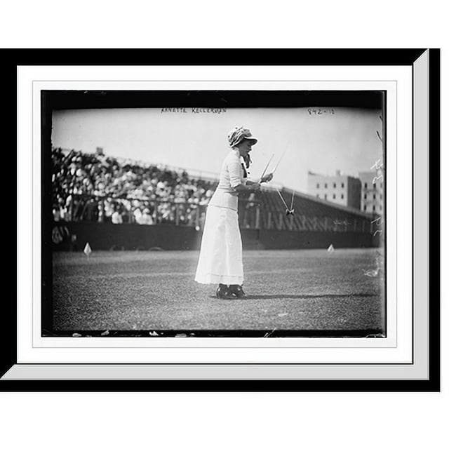 Historic Framed Print, Annette Kellerman, on ball field, 17-7/8" x 21-7 ...