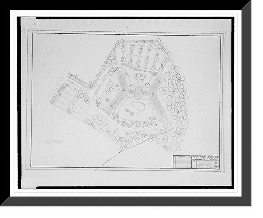 Historic Framed Print, [Apartment house (The Promenade") for Landow ...