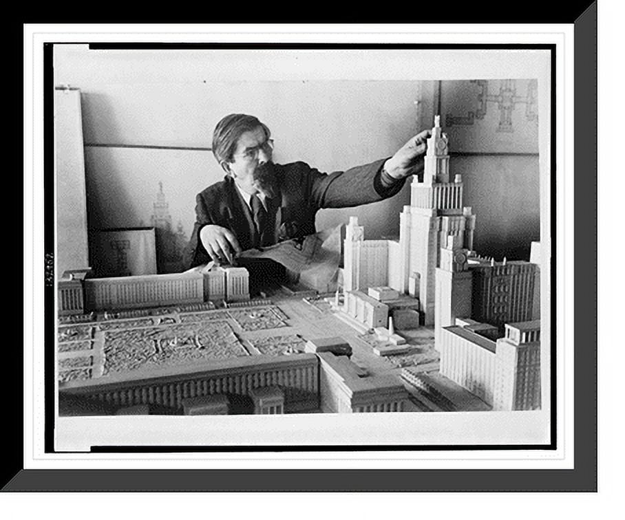 Historic Framed Print, [Architect Lev Rudnev, leader of group of ...
