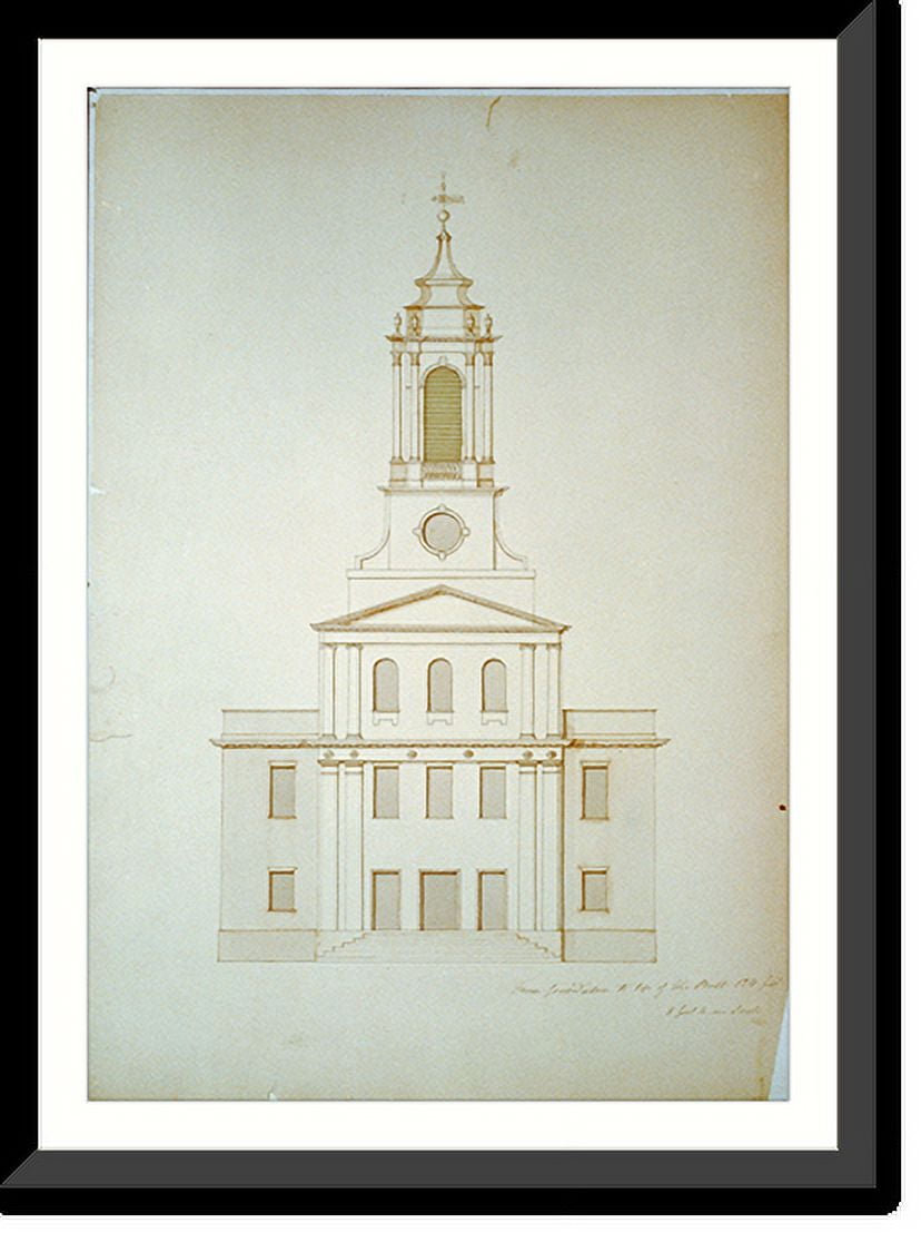 Historic Framed Print, Architectural drawing for alterations to a ...