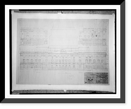 Historic Framed Print, Architectural drawing for alterations to the ...