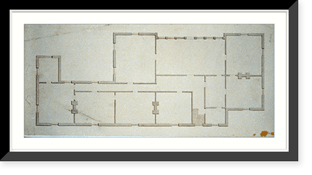 Historic Framed Print, Architectural drawing for a building with wall ...