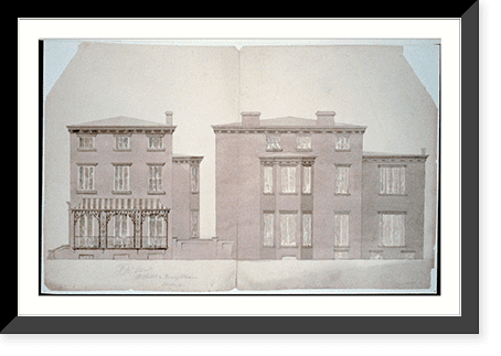 Historic Framed Print, Architectural drawing for a house with an ...