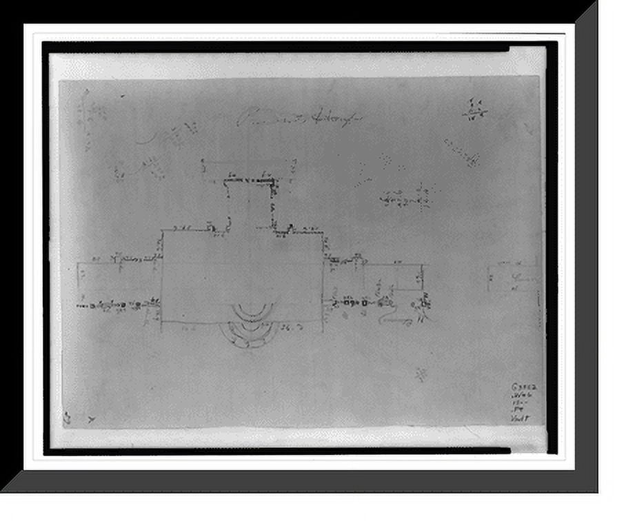 Historic Framed Print, Architectural drawing for alterations to the ...
