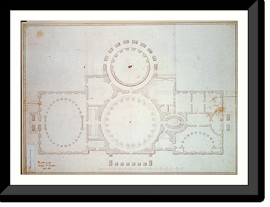 Historic Framed Print, Architectural drawing for the United States ...