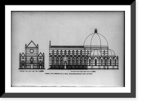 Historic Framed Print, [Architectural drawing of the cathedral (Duomo ...
