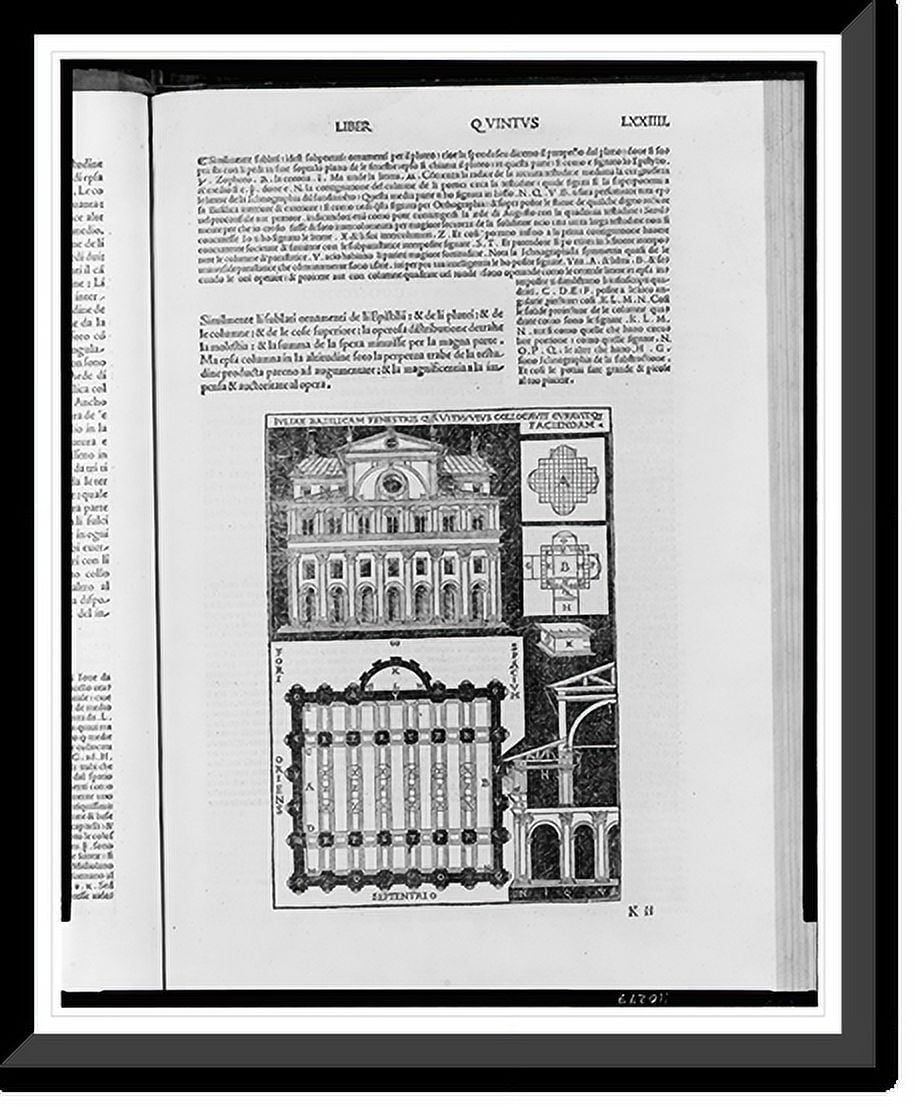 Historic Framed Print, [Architectural elements, floor plan, and ...