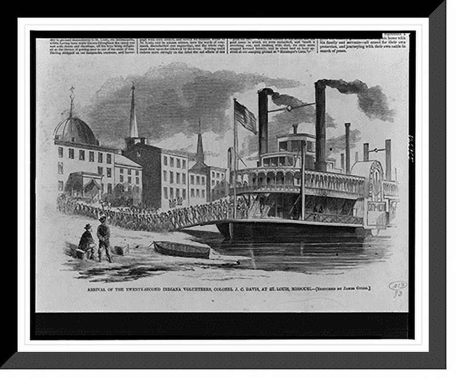 Historic Framed Print, Arrival of the Twenty-Second Indiana Volunteers ... Historic Framed Print, Arrival of the Twenty-Second Indiana Volunteers ...