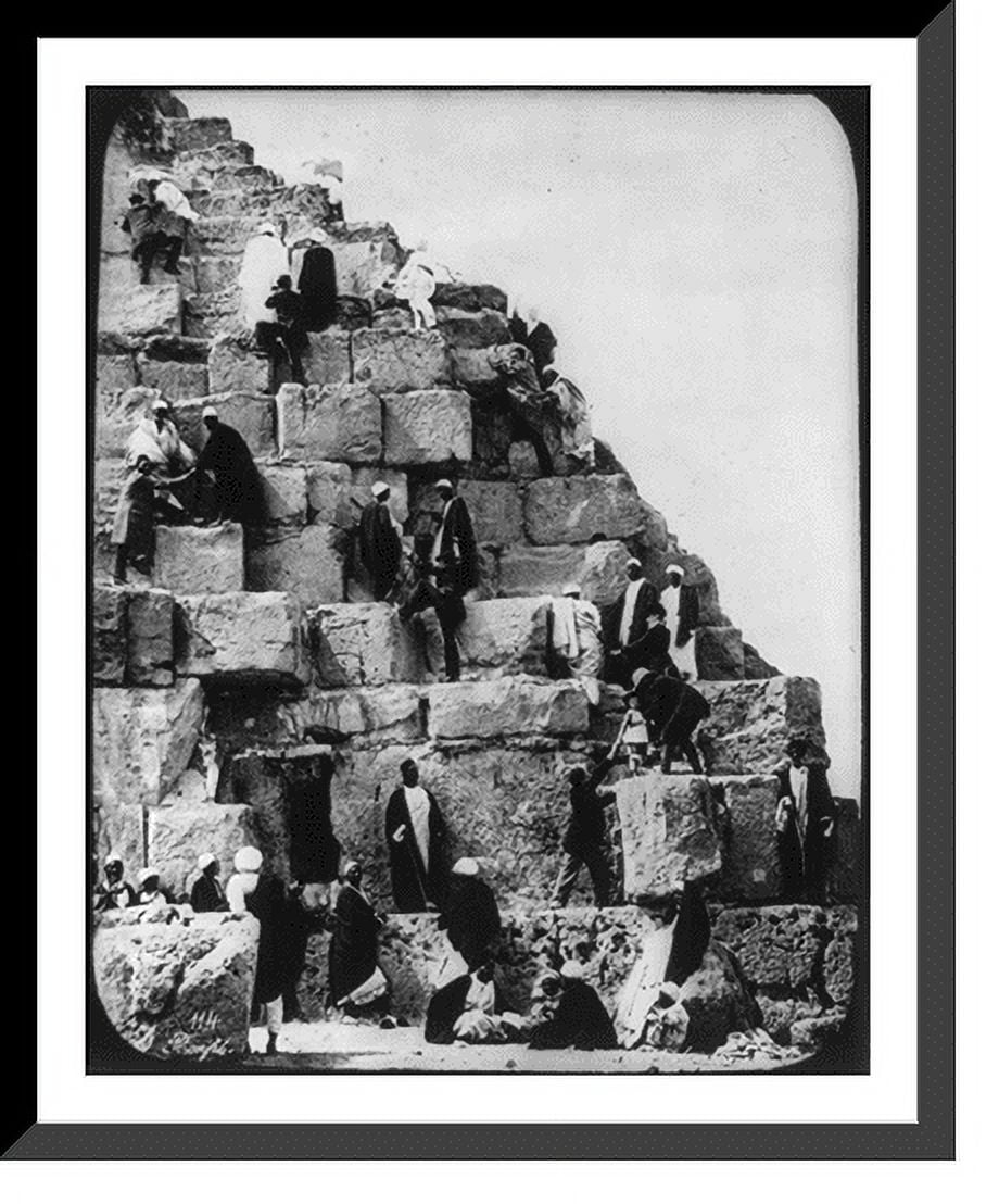 Historic Framed Print, Ascending the Great Pyramid, 17-7/8" x 21-7/8 ...