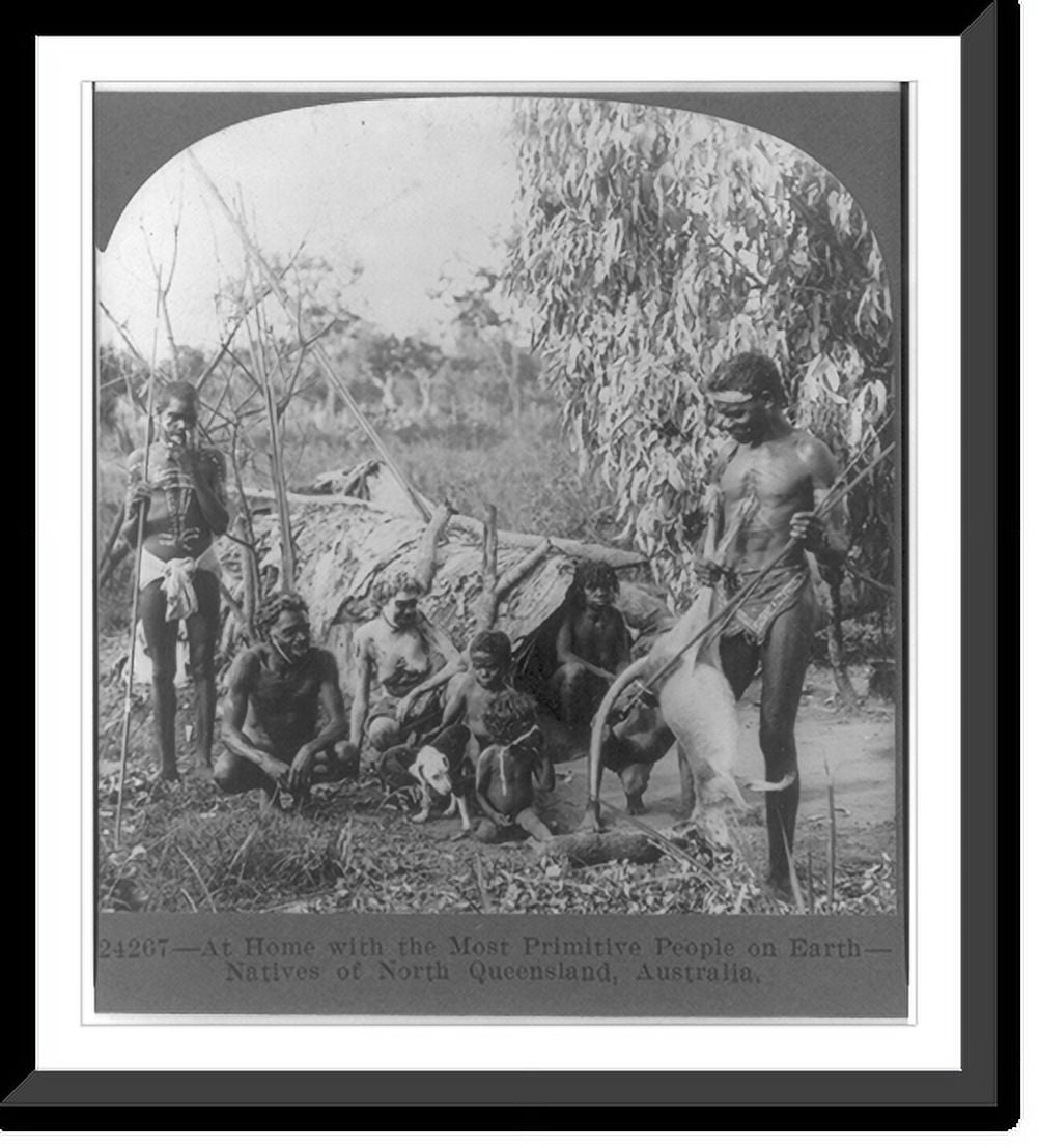 Historic Framed Print, At home with the most primitive people on earth ...