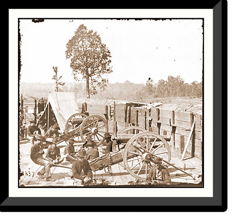 Historic Framed Print, Atlanta Ga. Federal soldiers relaxing by guns of ...