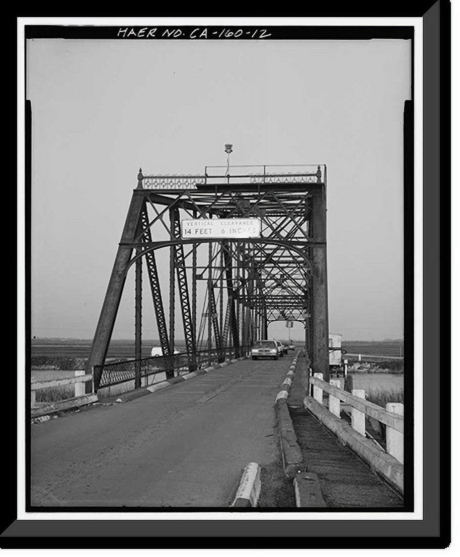 Historic Framed Print, Bacon Island Road Bridge, Spanning Middle River ...