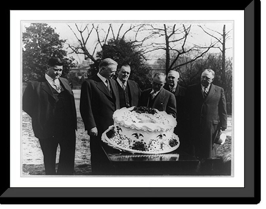 Historic Framed Print, Bakers make gigantic cake as bicentennial gift ...