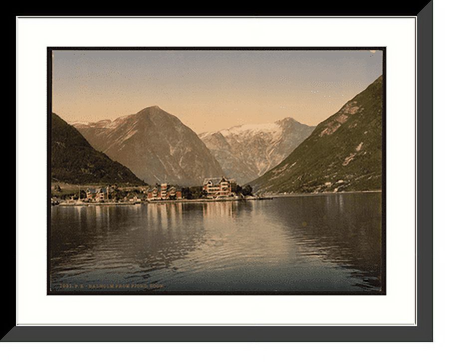 Historic Framed Print, Balholm from the fjord Sognefjord Norway, 17-7/8 ...