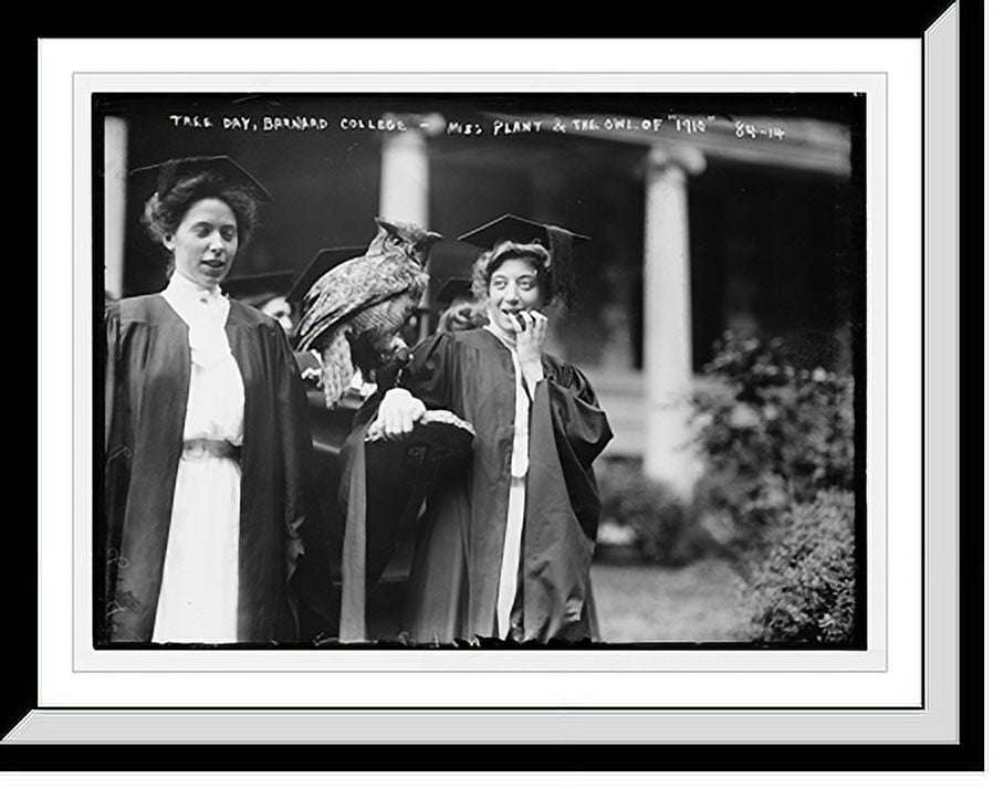 Historic Framed Print, Barnard College Tree Day, Miss Plant and the owl ...