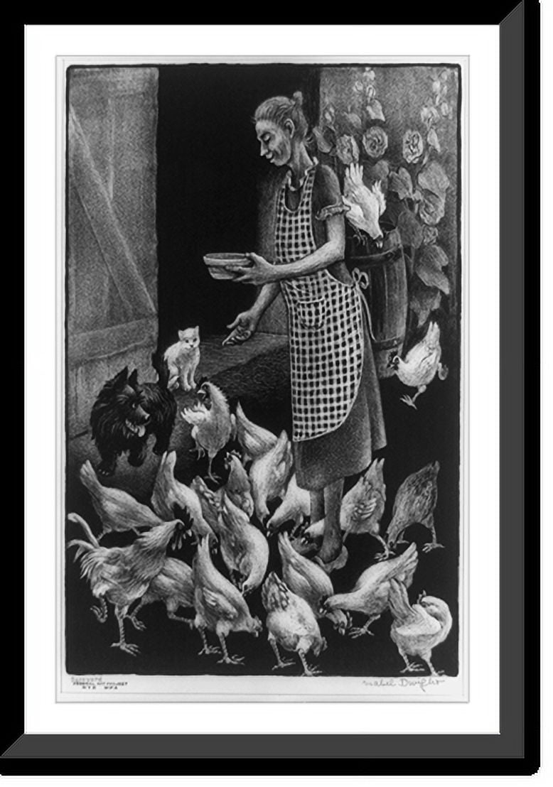 Historic Framed Print, Barnyard.Mabel Dwight., 17-7/8" x 21-7/8 ...