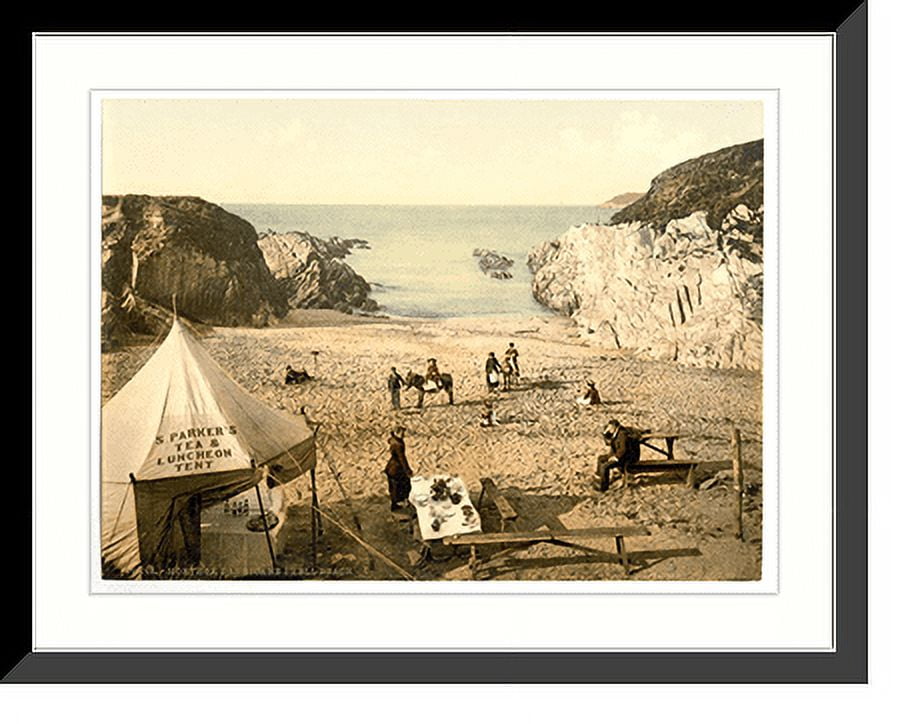 Historic Framed Print, Barricane Shell Beach Morthoe England, 17-7/8" x ...