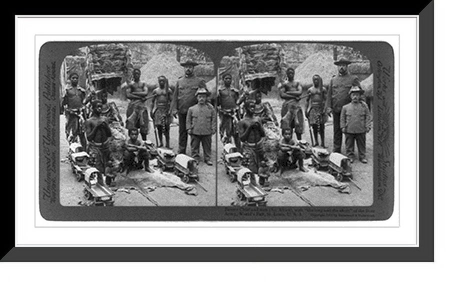 Historic Framed Print, Basuto Chief and men (So. Africa) with the long ...