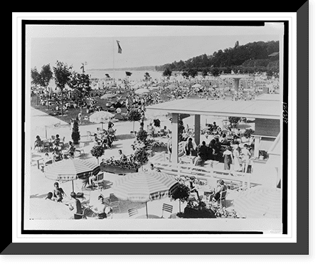 Historic Framed Print, [Beach scene at Lake Geneva, Switzerland], 17-7/ ...