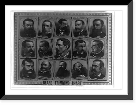 Historic Framed Print, Beard trimming chart, 17-7/8" x 21-7/8 ...