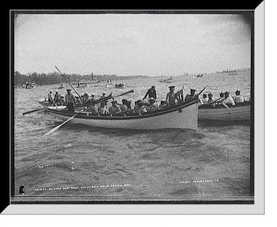 Historic Framed Print, Before boat race, Columbian Naval Review, 1892 ...