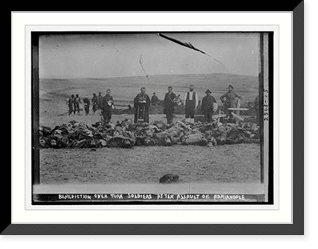 Historic Framed Print, Benediction Over Turk soldiers After Assault on ...