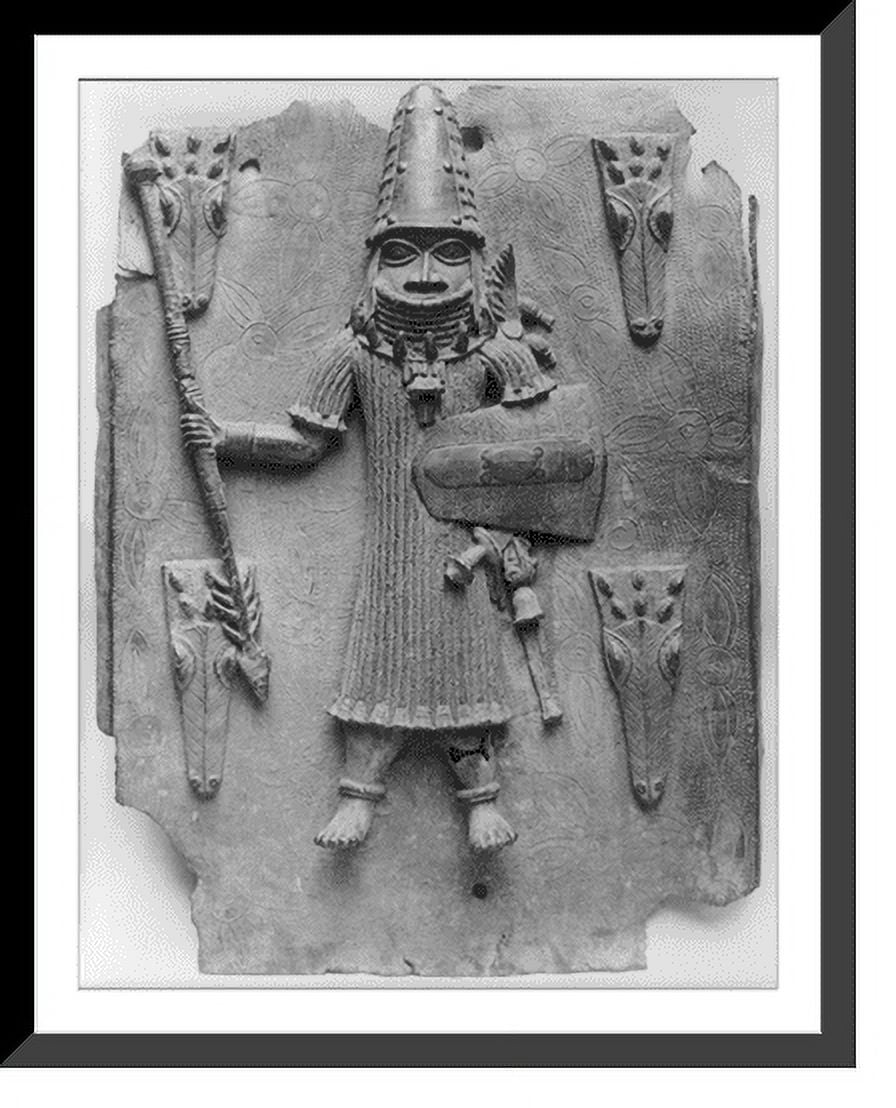 Historic Framed Print, [Benin relief plaque, probably from the 17th ...