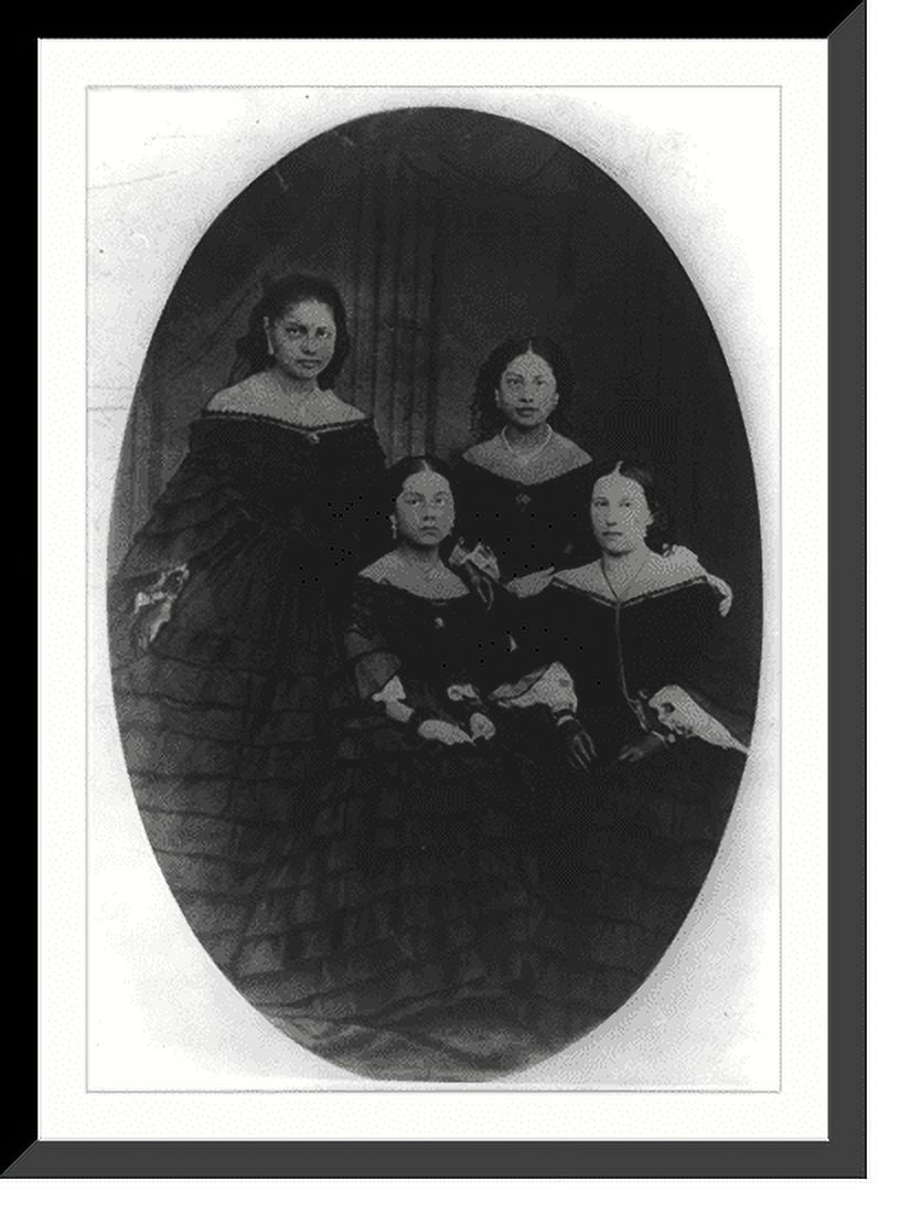 Historic Framed Print, [Benito Juarez family of 4 women], 17-7/8" x 21 ...